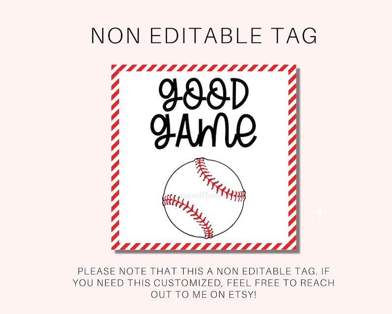 Baseball Treat Tag | Baseball Good Luck Tag for Treats | Game Day Gift ...