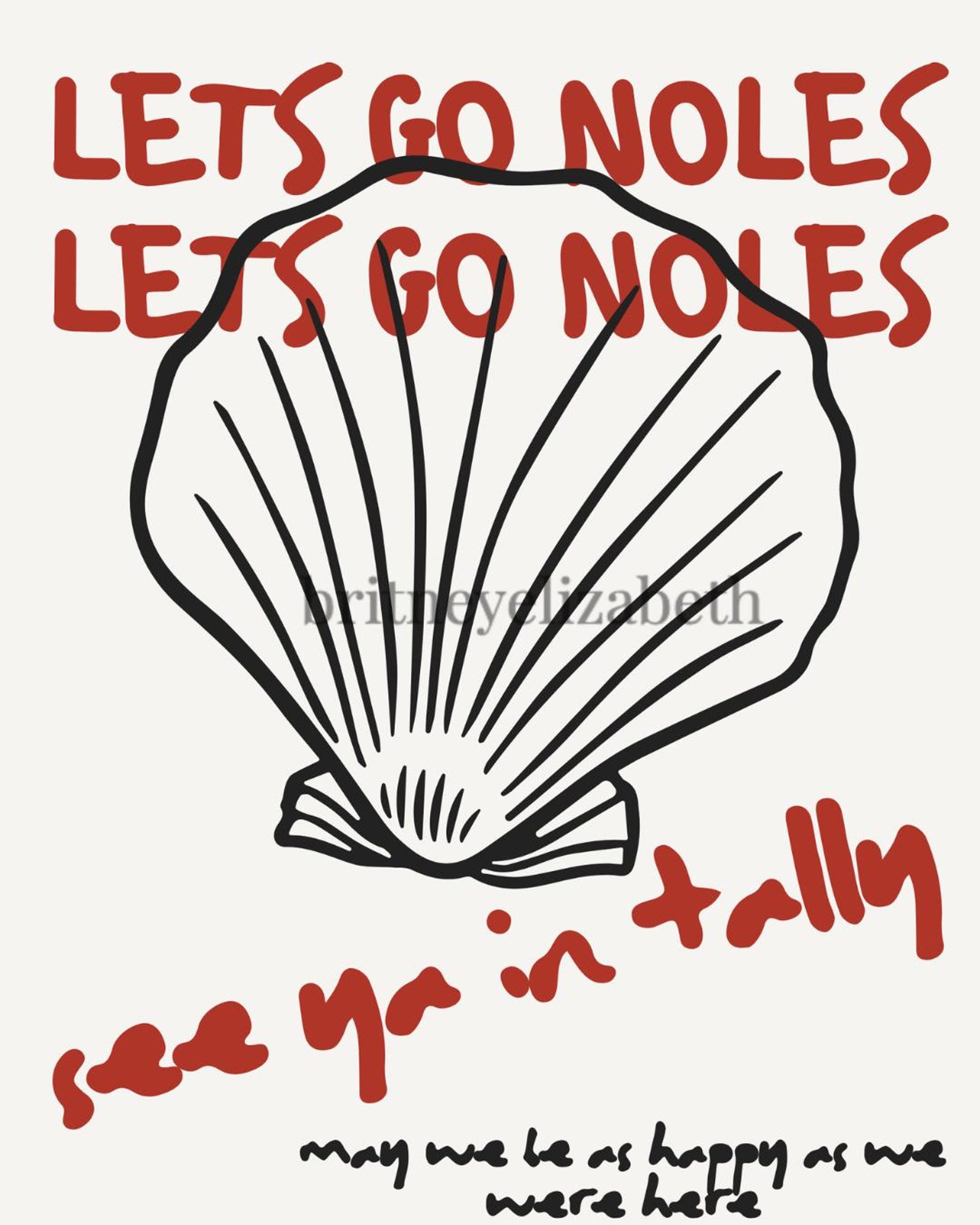 FSU Coastal Grandma Printable Wall Art – FSU Noles Shell Design ...