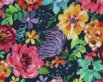 Bright Dahlia Fabric - Etsy