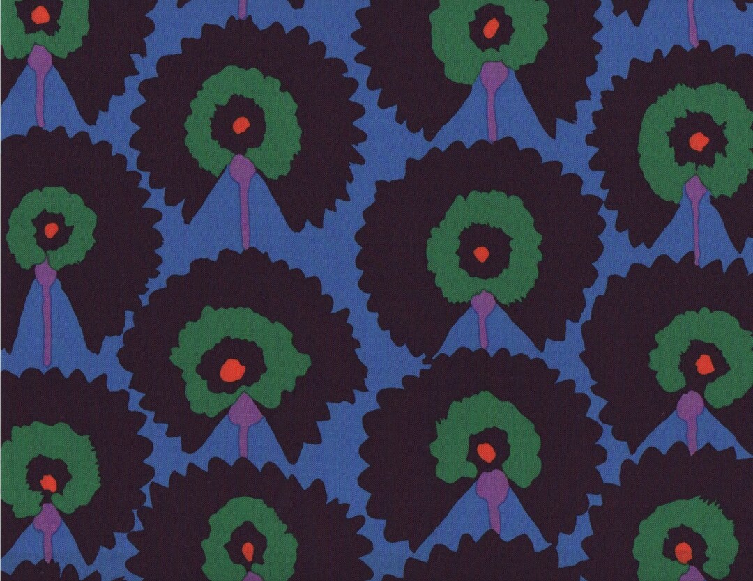 Kaffe Fassett Fabric FQ, Regal Fans in Purple, Bright Cotton Fat ...
