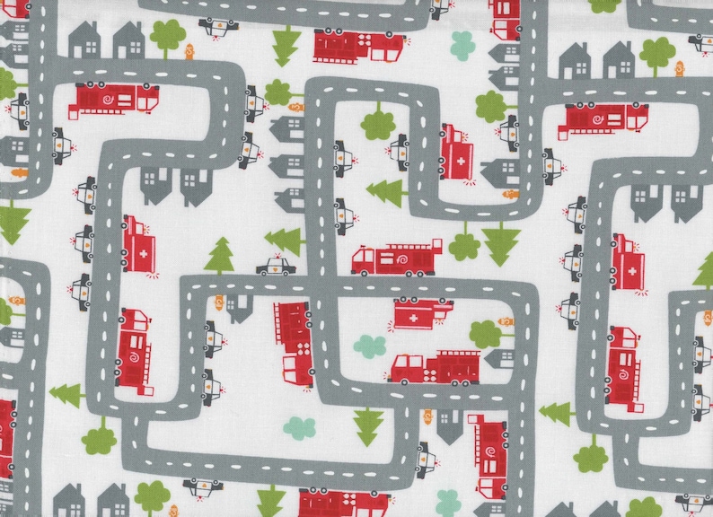 Fun Road Map Cotton Quilting Fabric Fat Quarter FQ by Stacy Iest Hsu ...