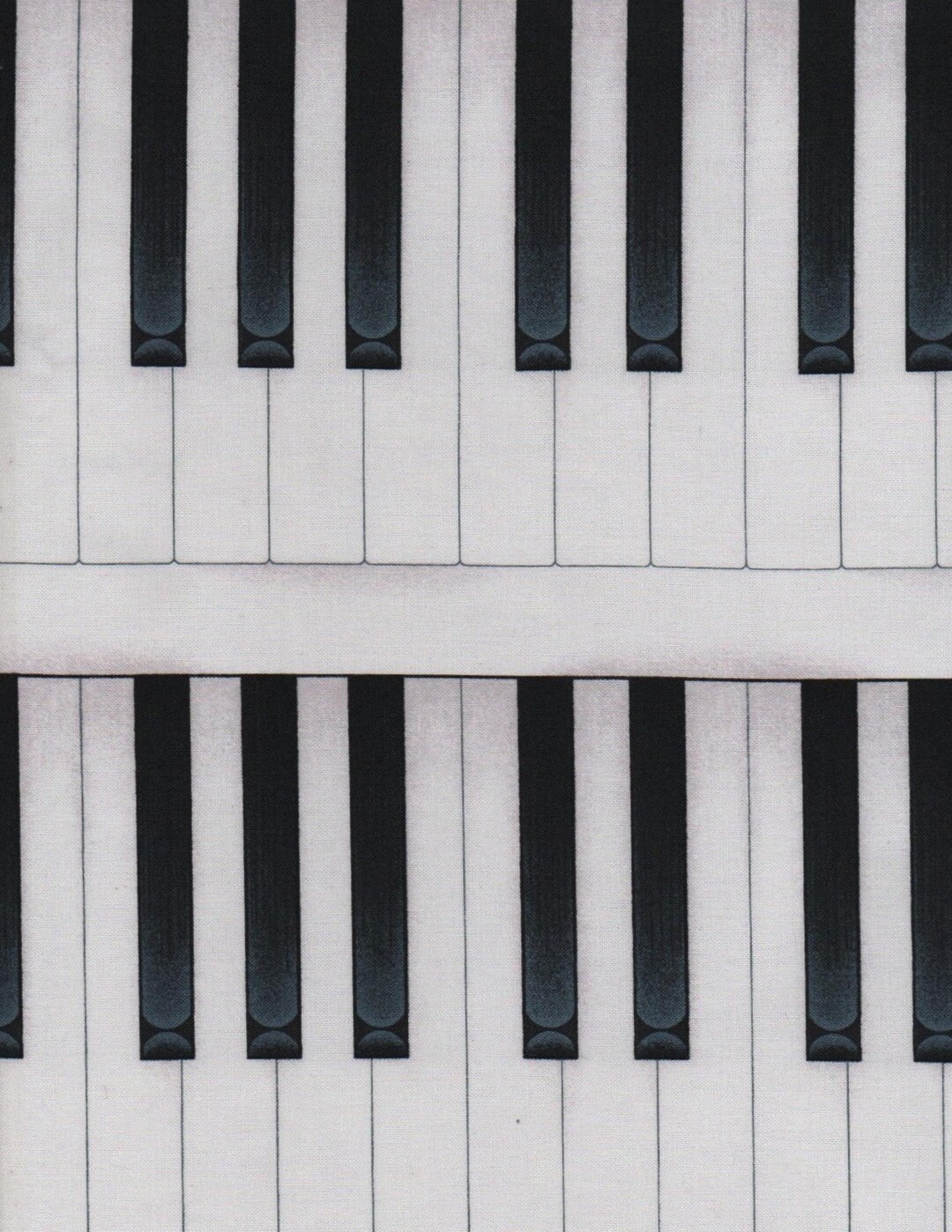 Piano Keys Fabric FQ, Music Cotton Fat Quarter, Black and Ivory ...