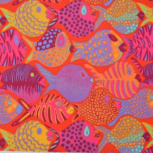 Kaffe Fassett Fabric FQ Red Fish Fat Quarter Shoal Cotton - Etsy