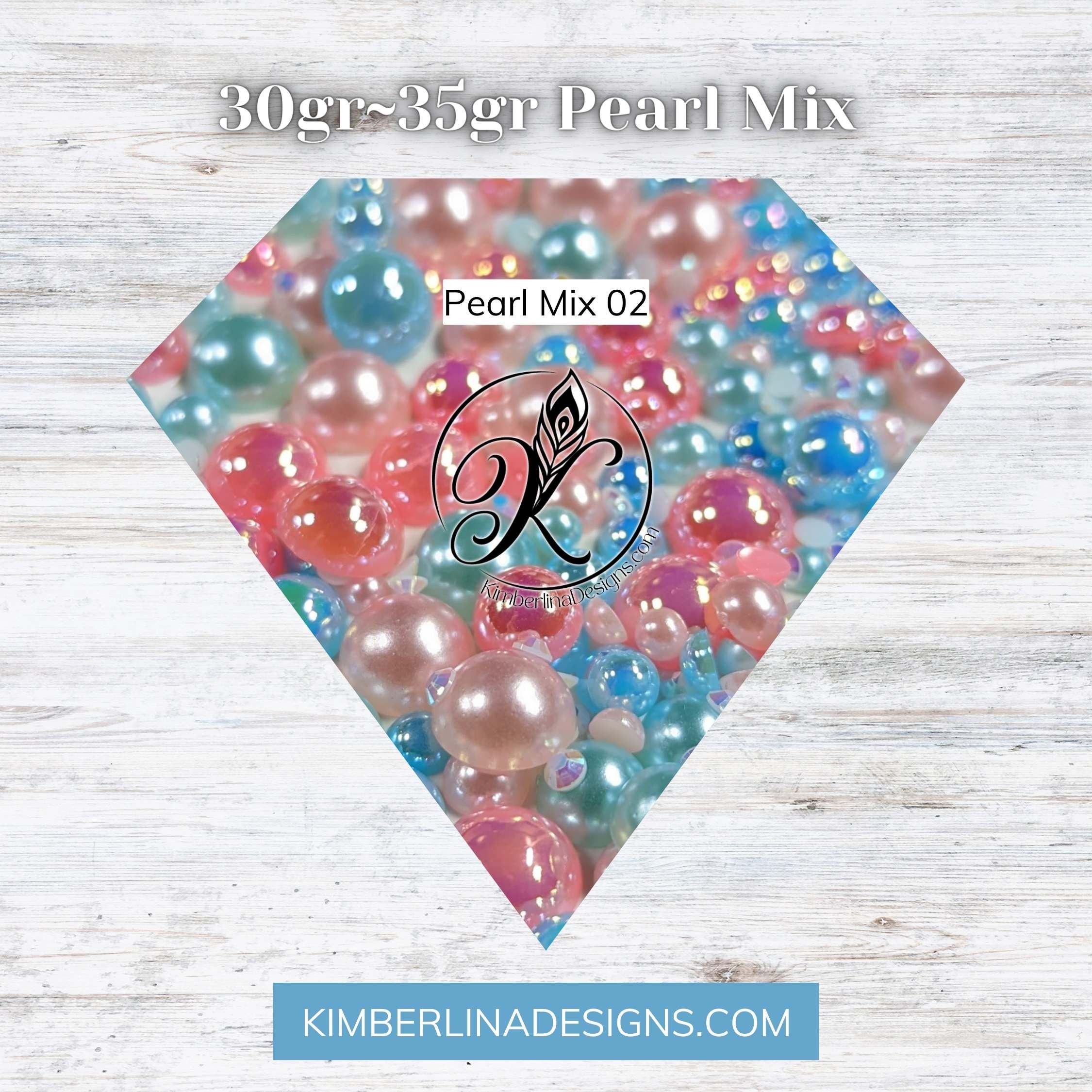 30g Pearls & Rhinestone Mix Non-hotfix DIY Flatback Pearls Mix, Sizes ...