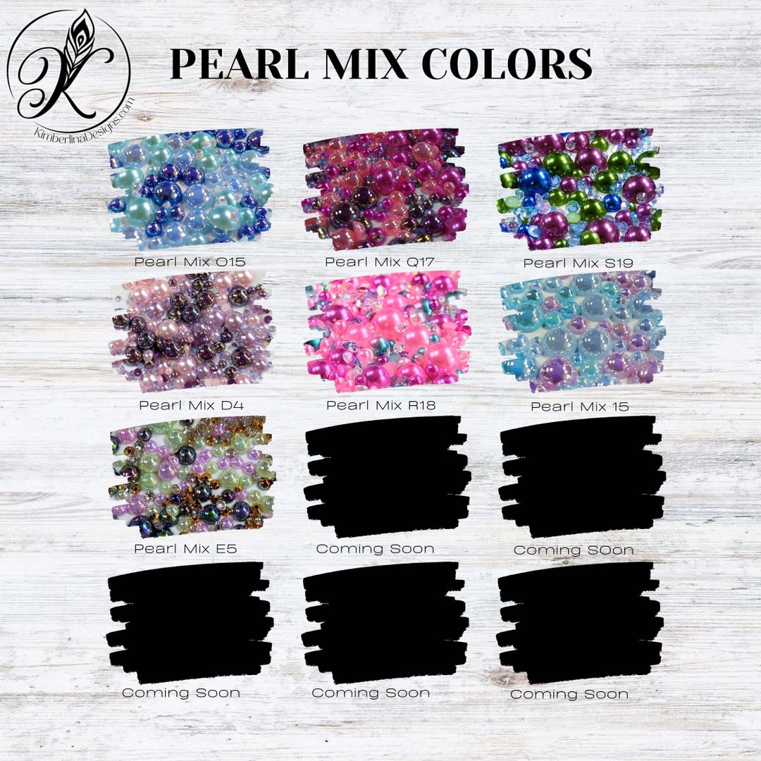 30g Pearls & Rhinestone Mix Non-hotfix DIY Flatback Pearls Mix, Sizes ...