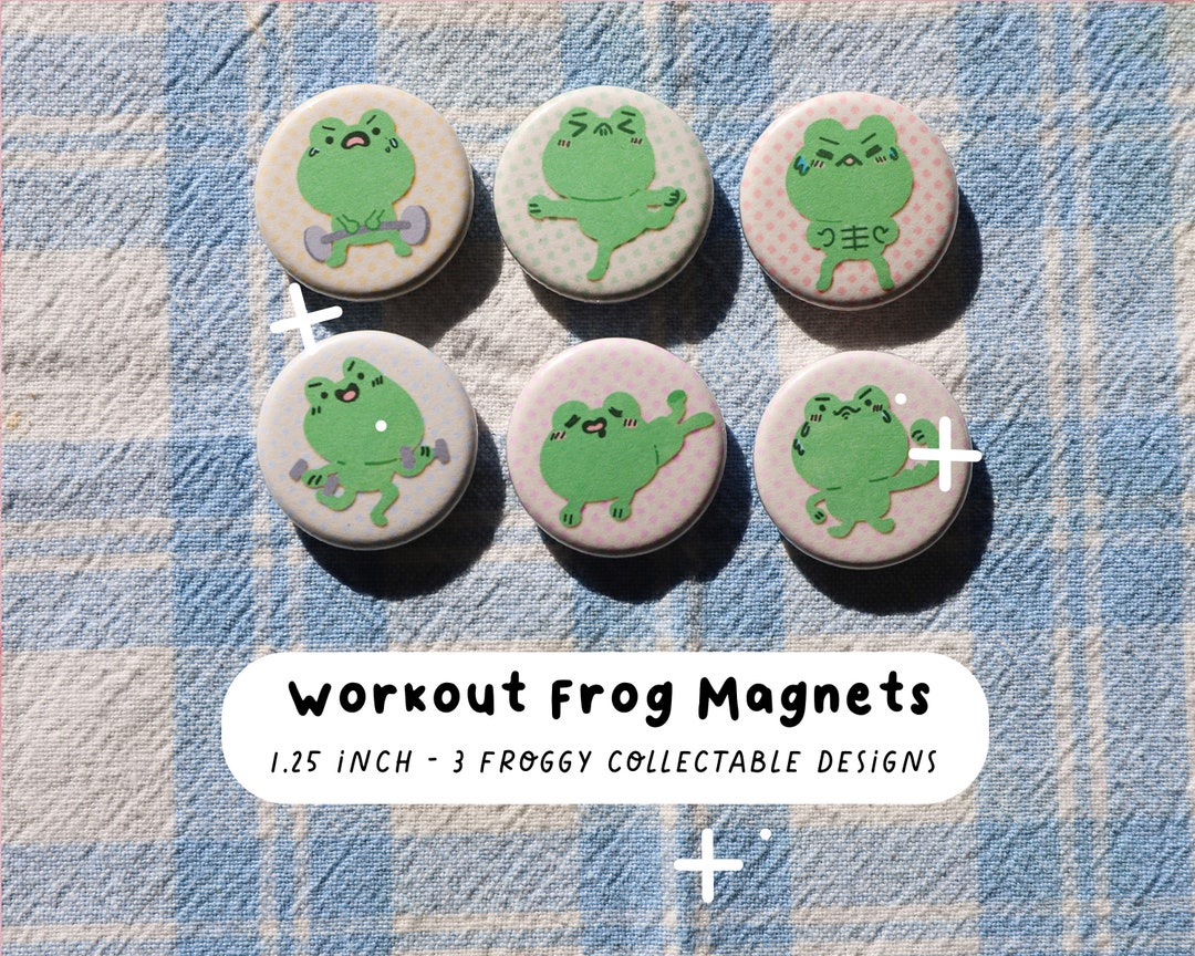 Gym Frog Fridge Magnet Workout, Exersize Cute Frogs, Weightlifting - Etsy