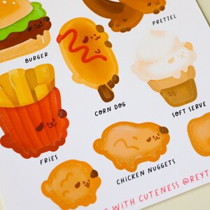Junk Food Dog Sticker Sheet Fried Food, Cute Food, Fast Food, Snack ...