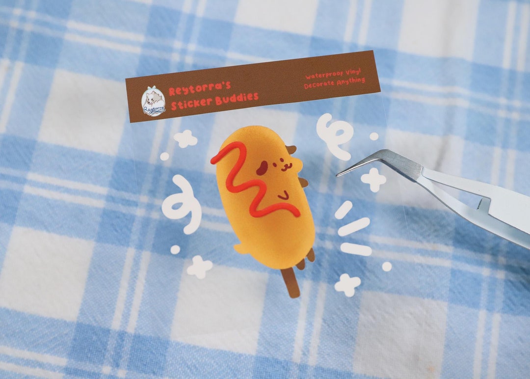 Corn Dog Sticker Puppy Sticker, Food Sticker, Cute Animal Sticker ...