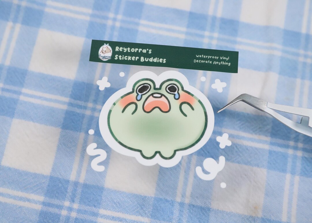 Sad Life Frog Sticker Froggy Sticker, Food Sticker, Cute Animal Sticker ...
