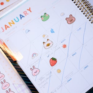 Cat Moods Sticker Sheet Mood Tracker Sticker Sheet, Cute Planner ...