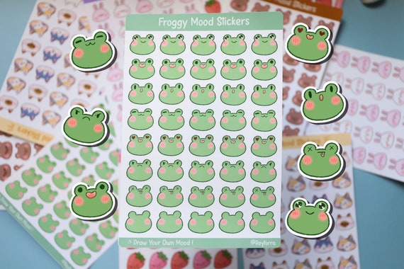 Frog Mood Sticker Sheet Froggy Mood Tracker Stickers - Etsy