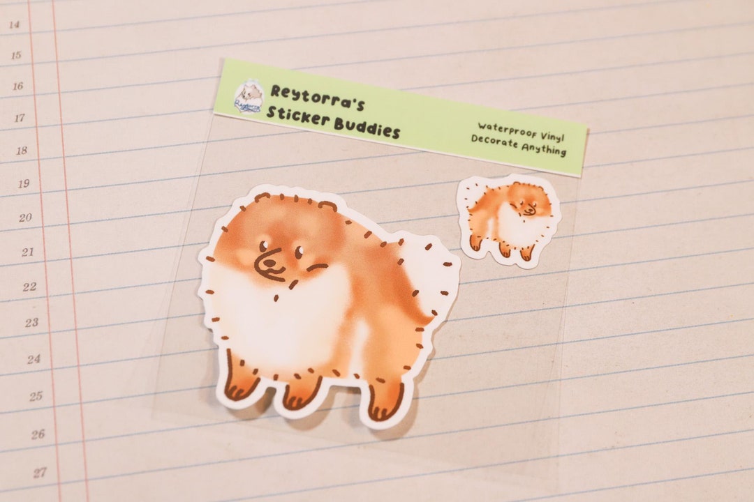 Pomeranian Sticker- Fluffy Dog Sticker, Cute Animal Sticker, Laptop ...