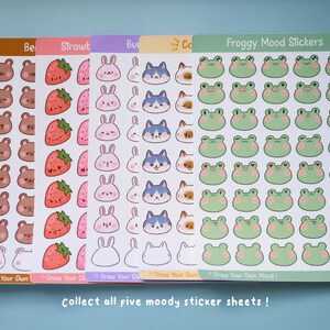 Cat Moods Sticker Sheet Mood Tracker Sticker Sheet, Cute Planner ...