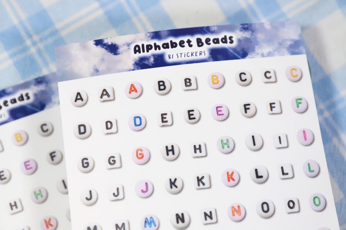 Alphabet Beads Sticker Sheet - Etsy