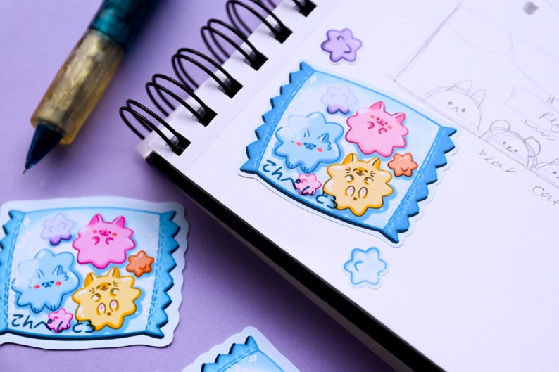 Konpeito Candy Sticker Cute Journal Planner Bujo Cat - Etsy