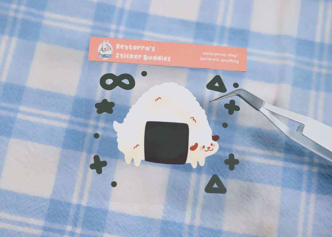 Onigiri Dog Sticker - Puppy Sticker, Food Sticker, Cute Animal Sticker ...