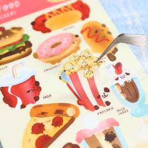 Junk Food Dog Sticker Sheet| Fried Food, Cute Food, Fast Food, Snack ...