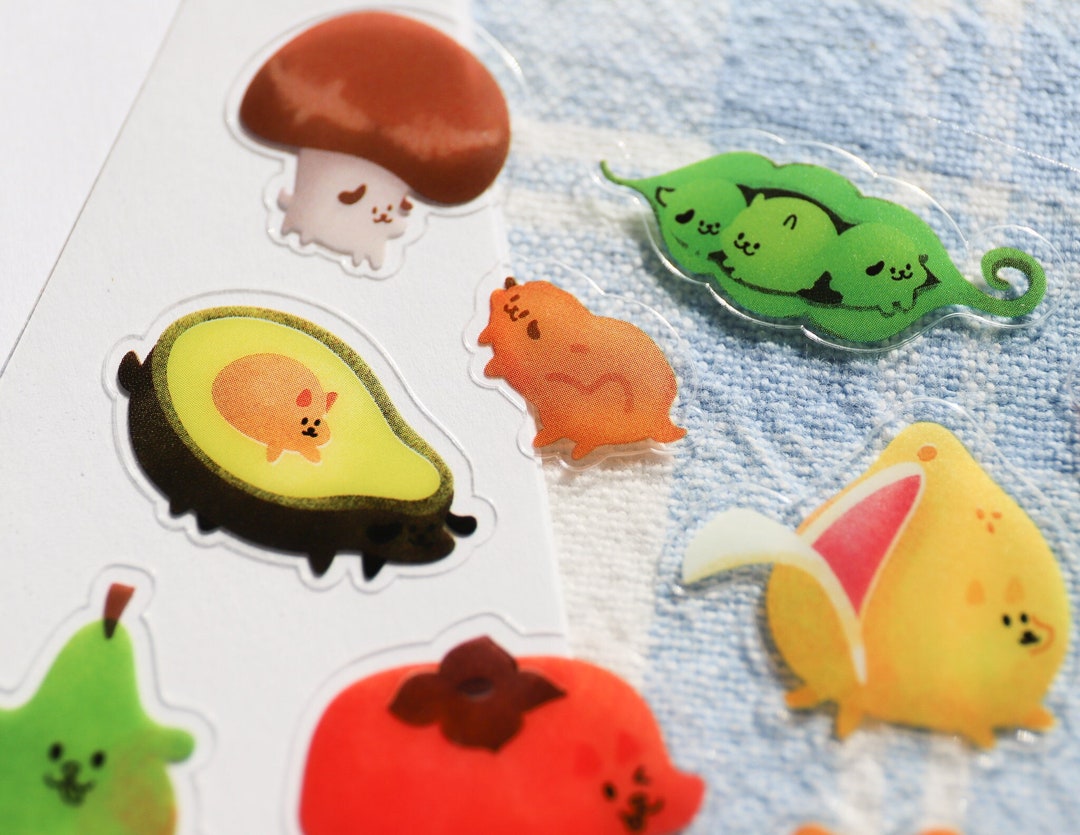 25 Cute Food Dog Sampler Sticker Sheet Veggie Dogs,fruit Pups,junk Food ...