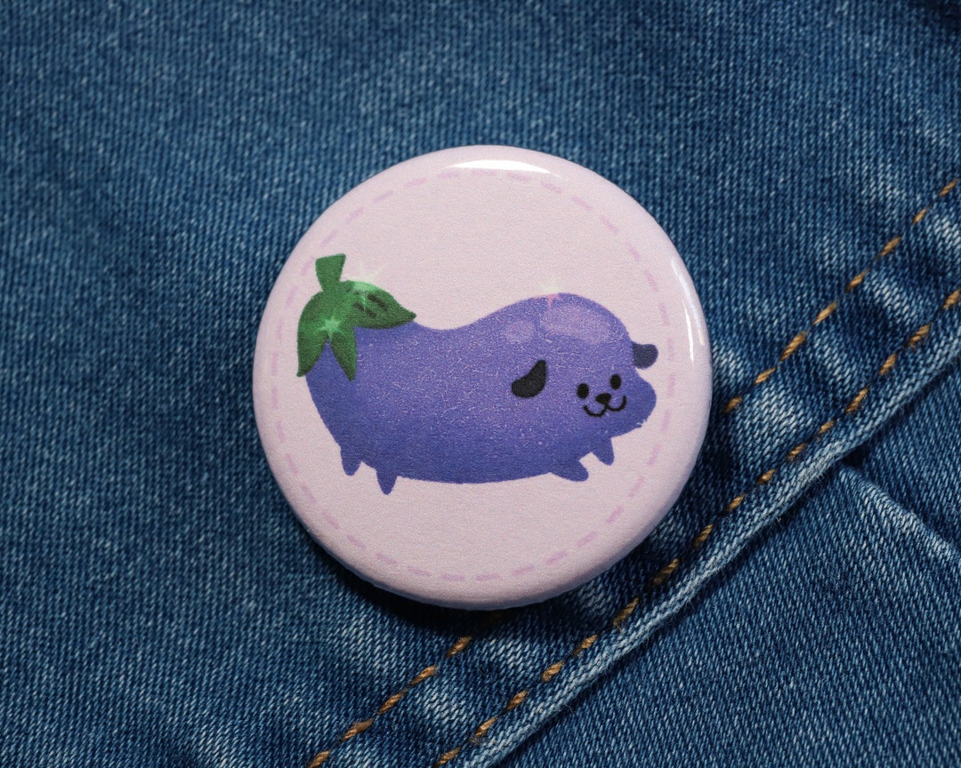 Eggplant Pup Pin Cute Accessories, Vegetable Animals, Aubergine - Etsy