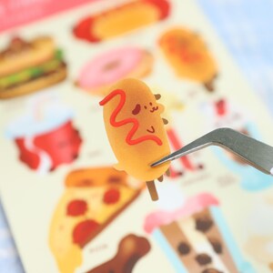 Junk Food Dog Sticker Sheet| Fried Food, Cute Food, Fast Food, Snack ...