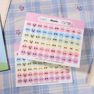 54 Circle Mood Tracker Sticker Sheet |emotion Reaction Stickers,journal ...