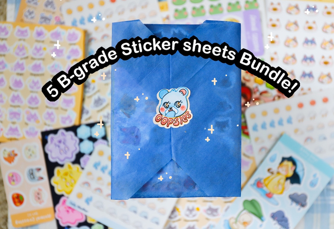 5 B Grade Sticker Sheets Bundle Freebies Oops Sticker Sheet, B Grade ...