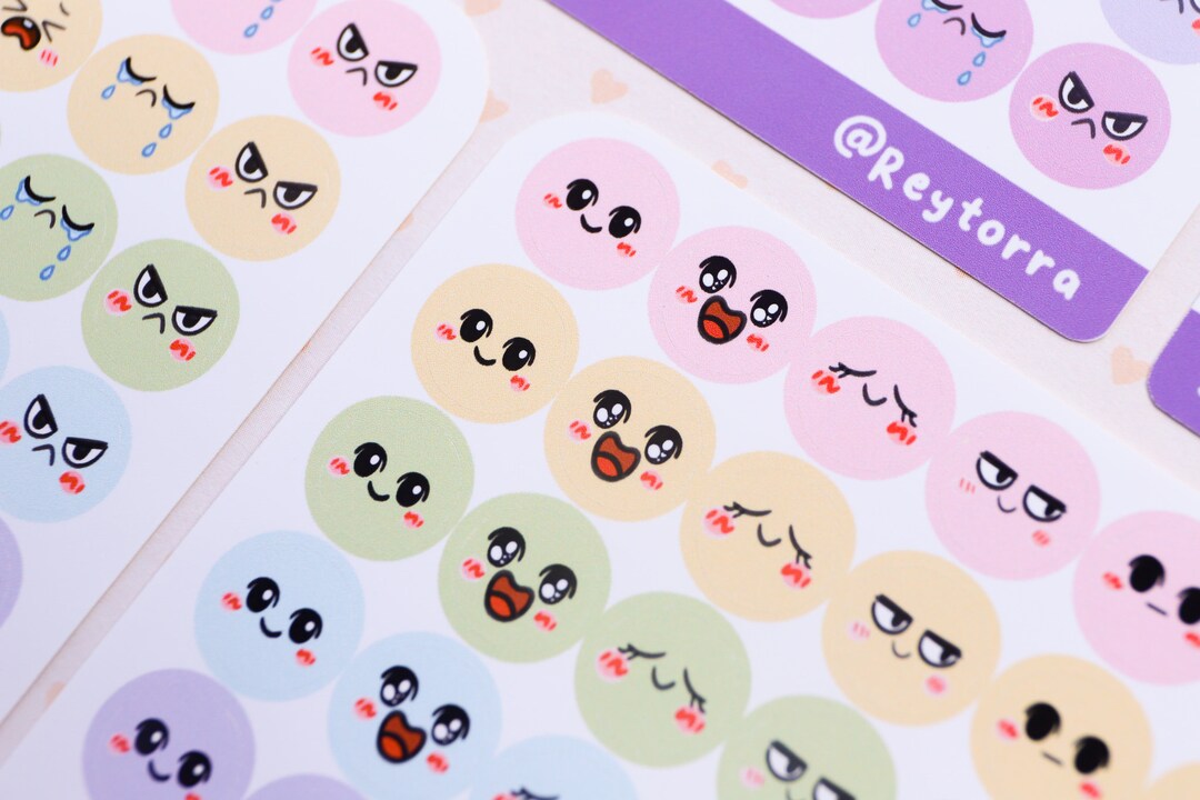 54 Circle Mood Tracker Sticker Sheet emotion Reaction Stickers,journal ...