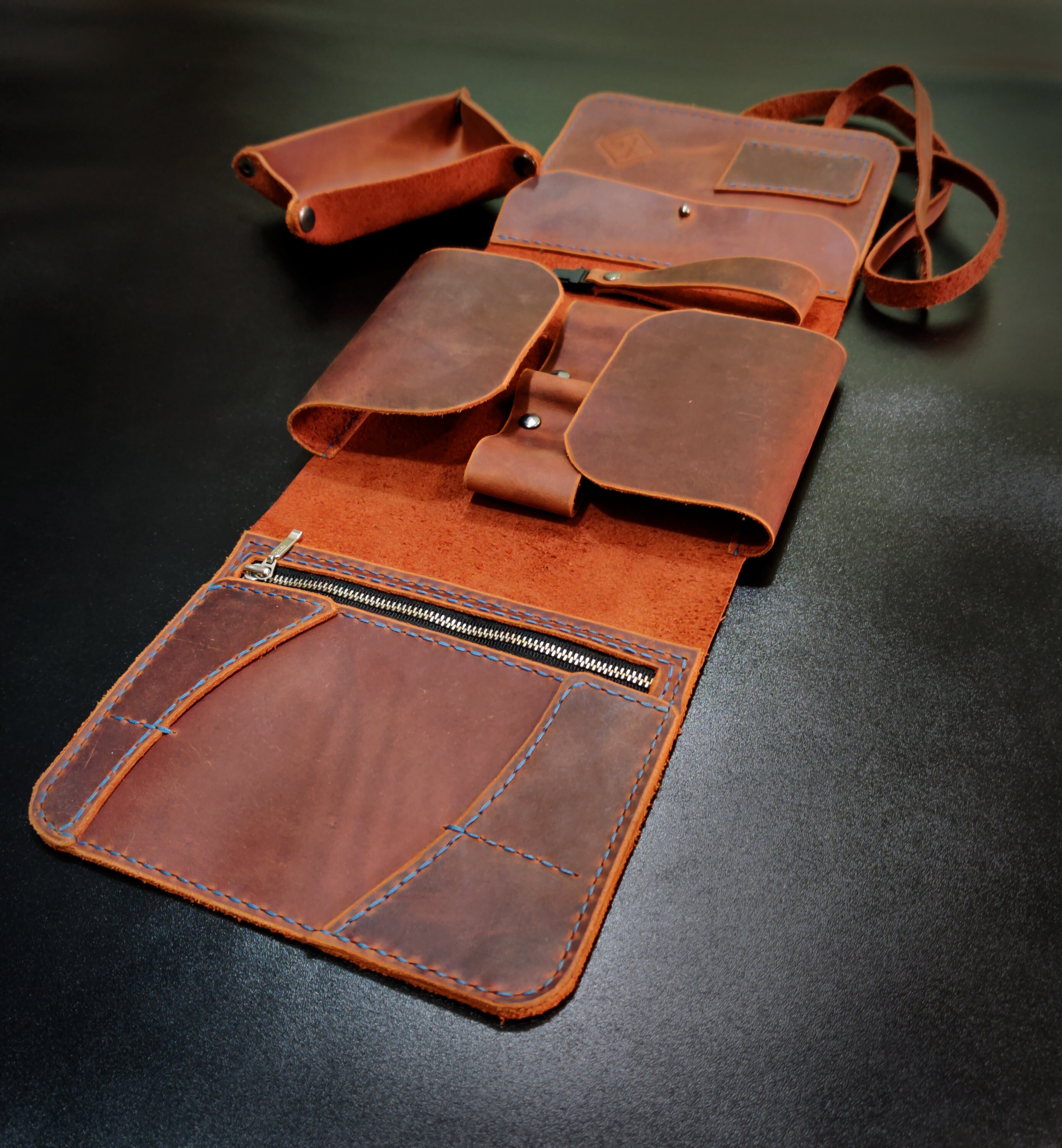 Leather Pipe Pouch Triple Pipe Bag Handmade Tabacco Case 3 Smoking ...