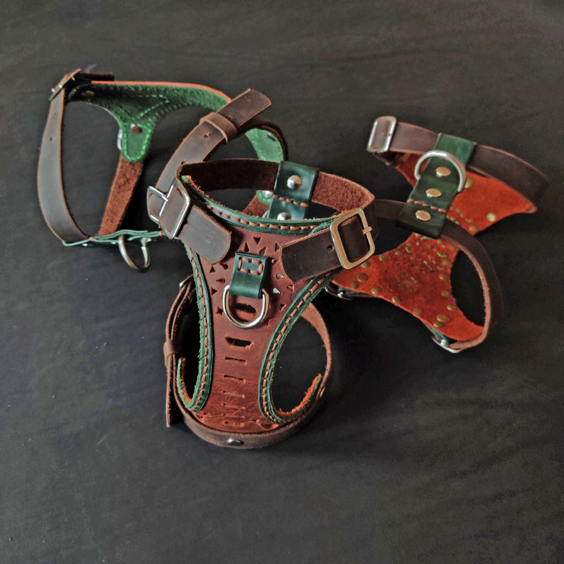 Leather Dog Harness Small Pet Harness - Etsy