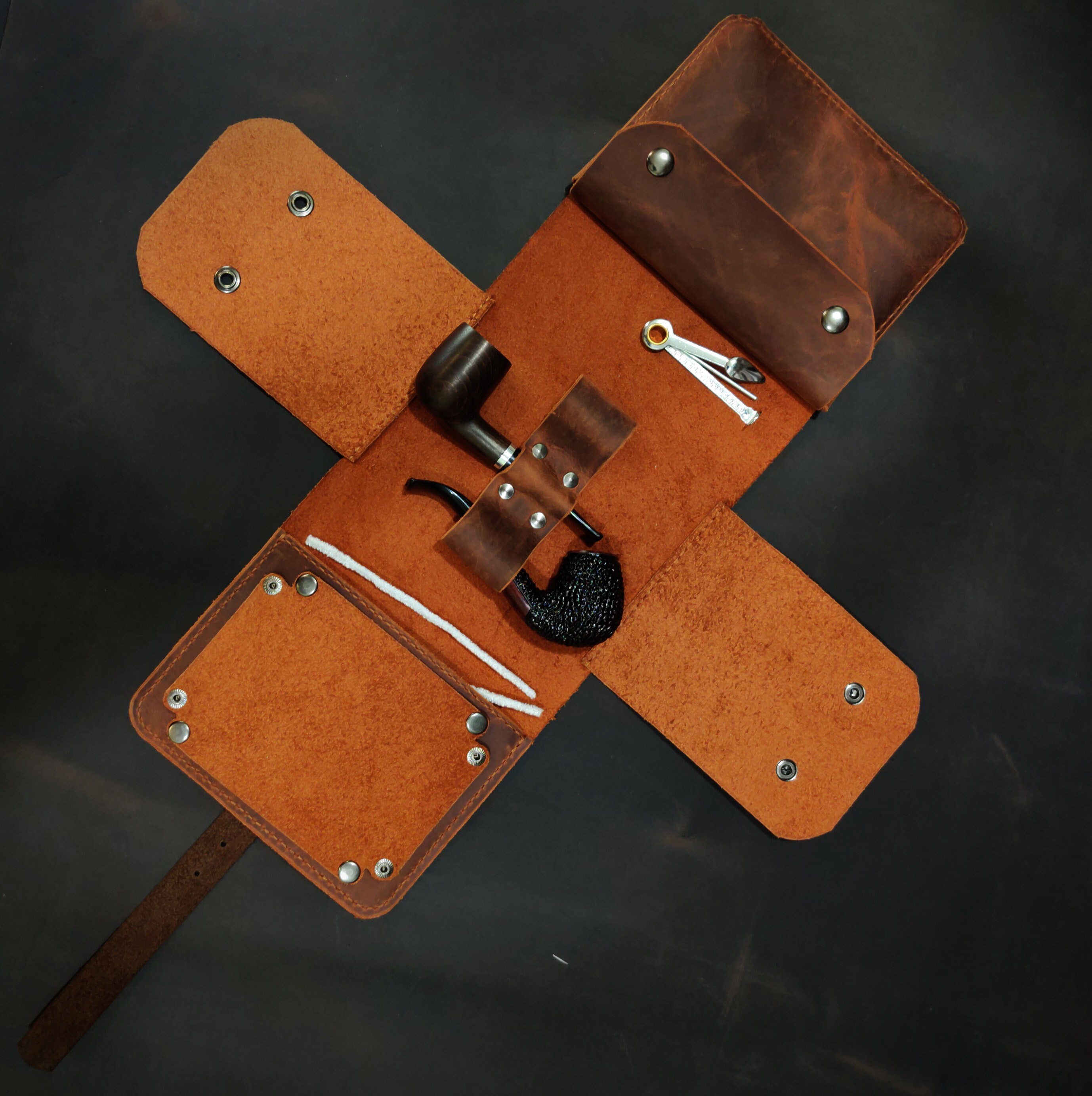 Leather Pipe Pouch Triple Pipe Bag Handmade Tabacco Case 3 - Etsy