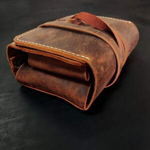 Leather Pipe Pouch Triple Pipe Bag Handmade Tabacco Case 3 Smoking ...