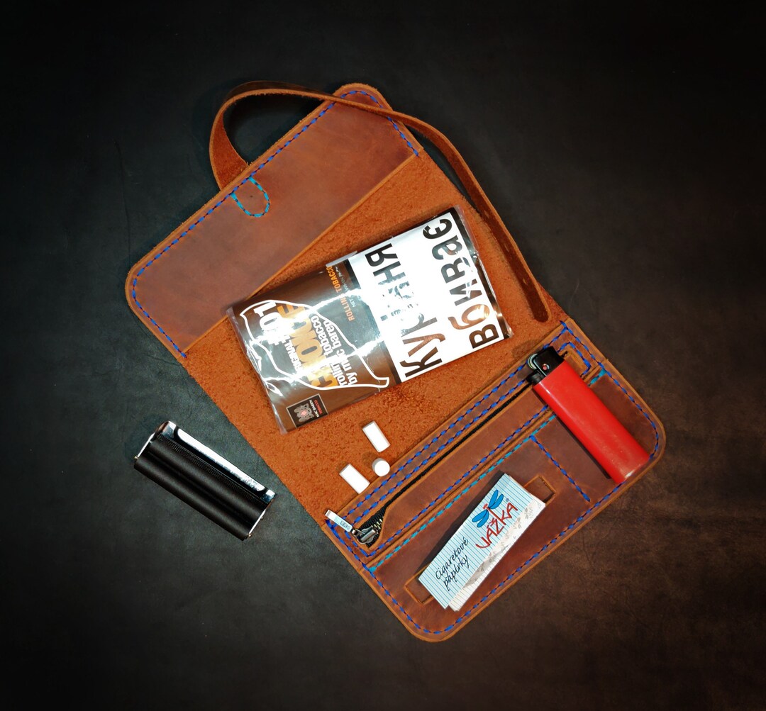 Leather Tobacco Pouch Pipe Pouch Handmade Tobacco Case Cigarette Bag ...