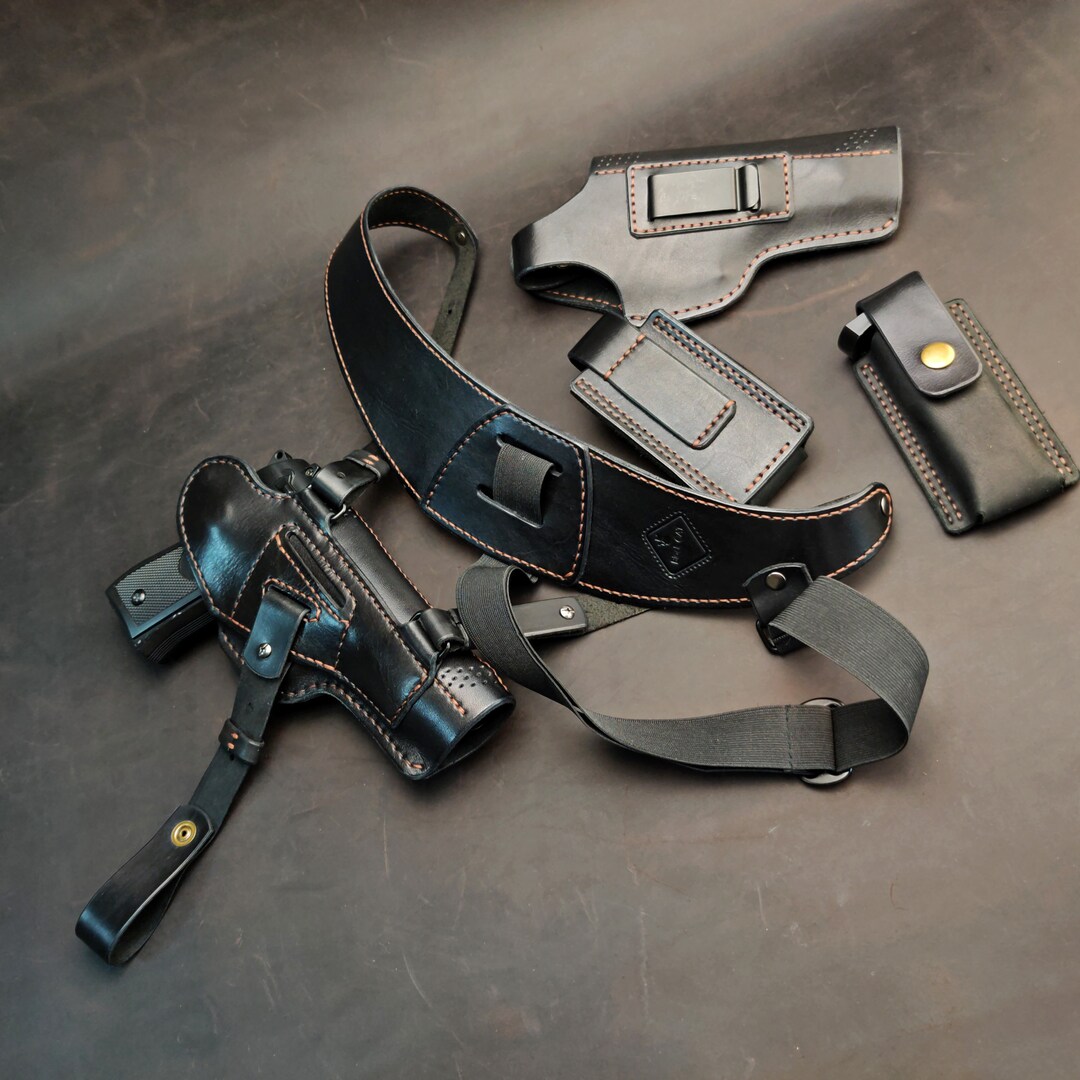 Leather Beretta M9 Pistol Body Holster Handmade Beretta 92F Shoulder ...