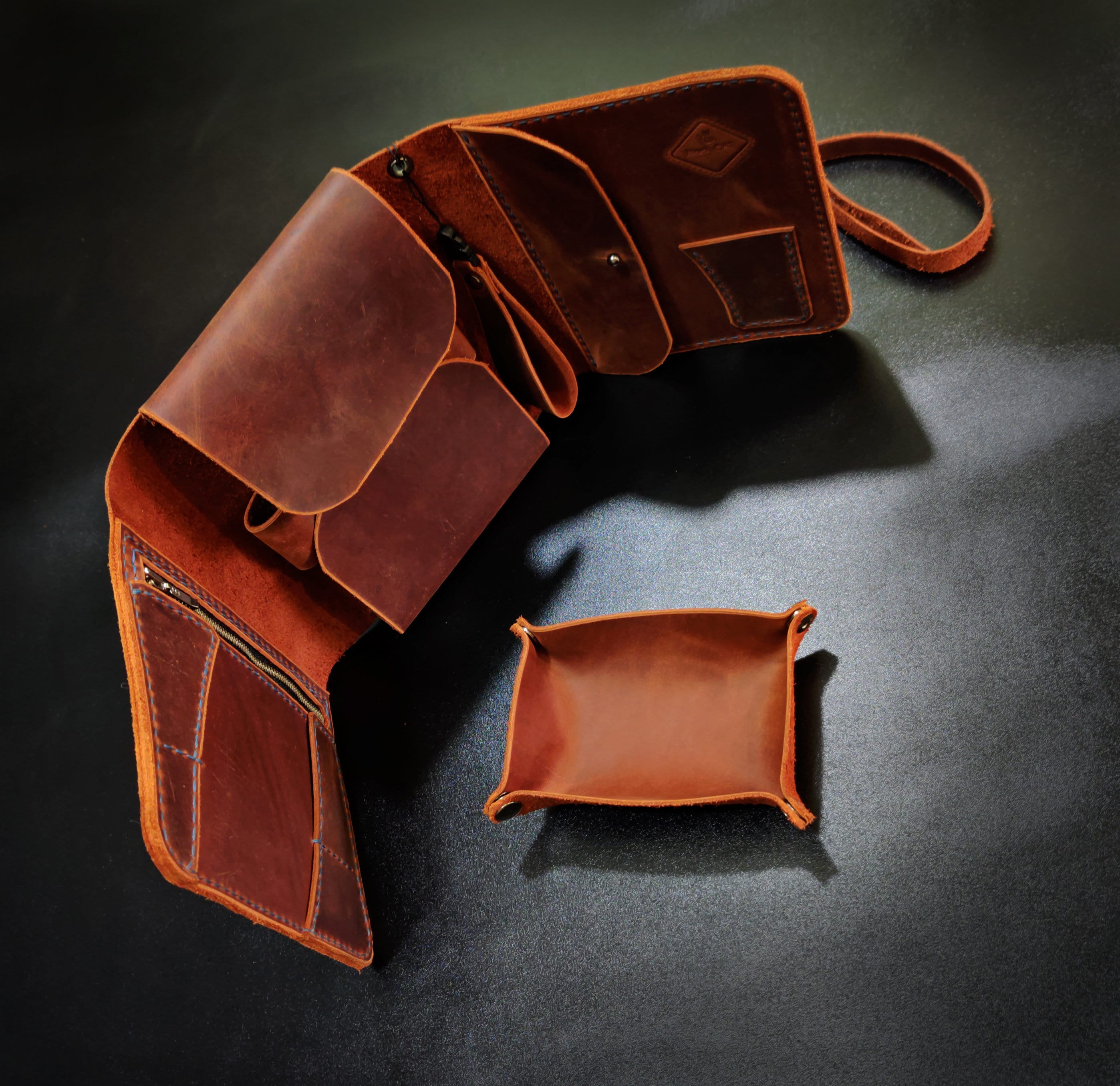 Leather Pipe Pouch Triple Pipe Bag Handmade Tabacco Case 3 Smoking ...