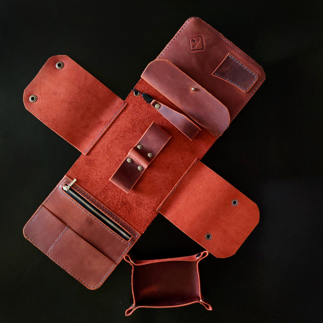 Leather Pipe Pouch Triple Pipe Bag Handmade Tabacco Case 3 Smoking ...