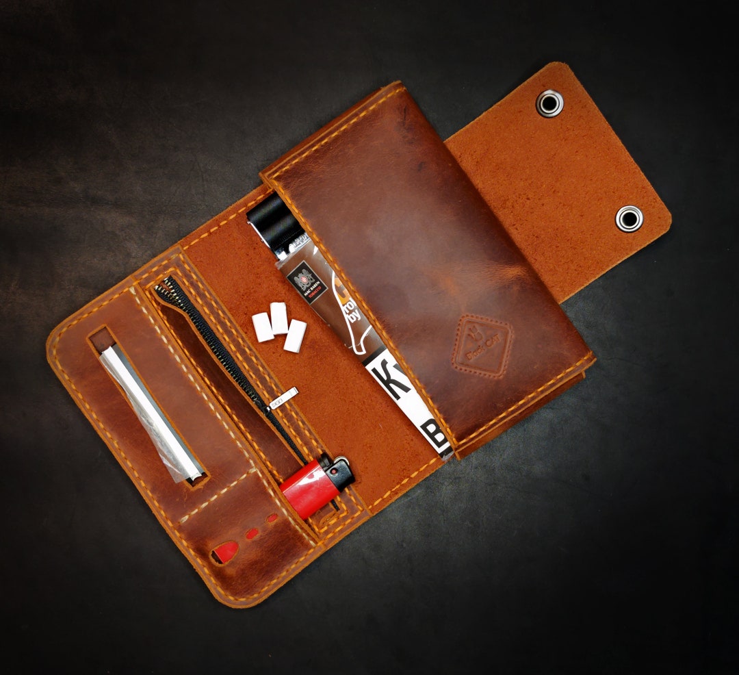 Leather Tobacco Pouch Pipe Pouch Handmade Tobacco Case Cigarette Bag ...
