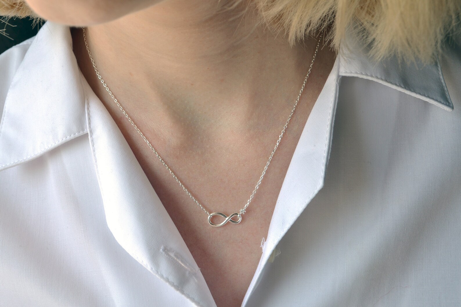 Infinity Symbol Necklace in Sterling Silver - Etsy