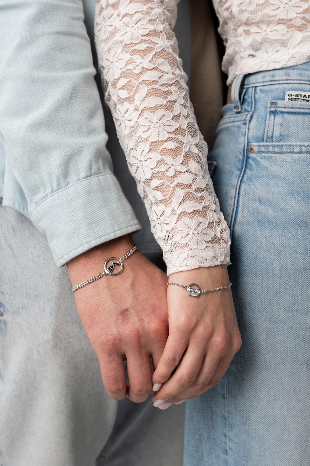 His and Her Bracelets, 1st Anniversary Gift, Matching Couples Bracelet ...