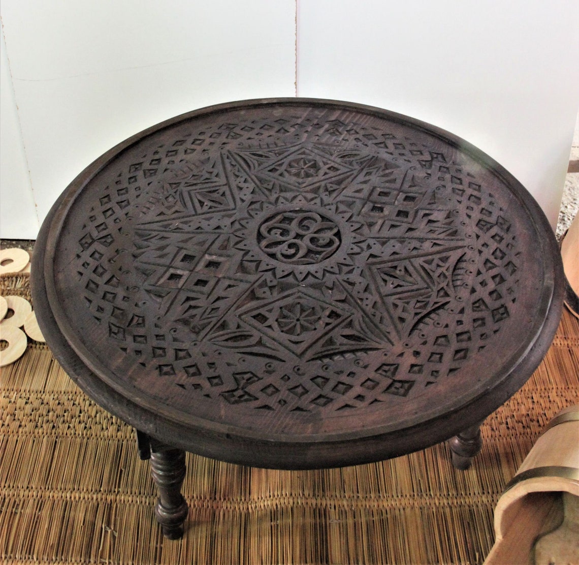 Arabic Table Unique Coffee Table. Carved Coffee Table Round - Etsy