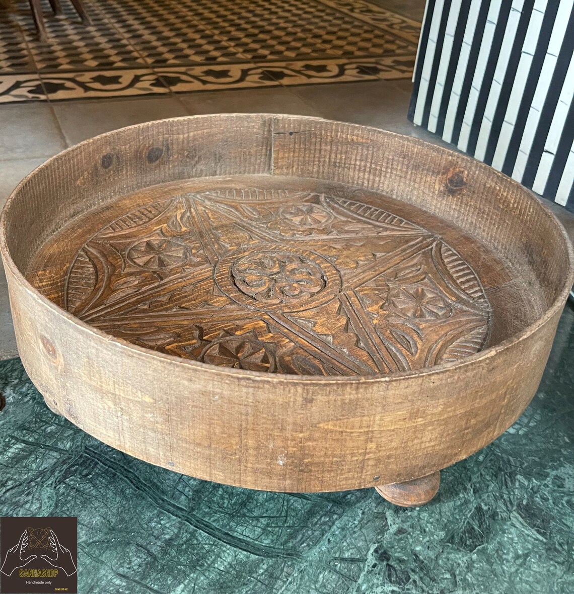 Arabic Table Unique Coffee Table. Carved Coffee Table Round - Etsy
