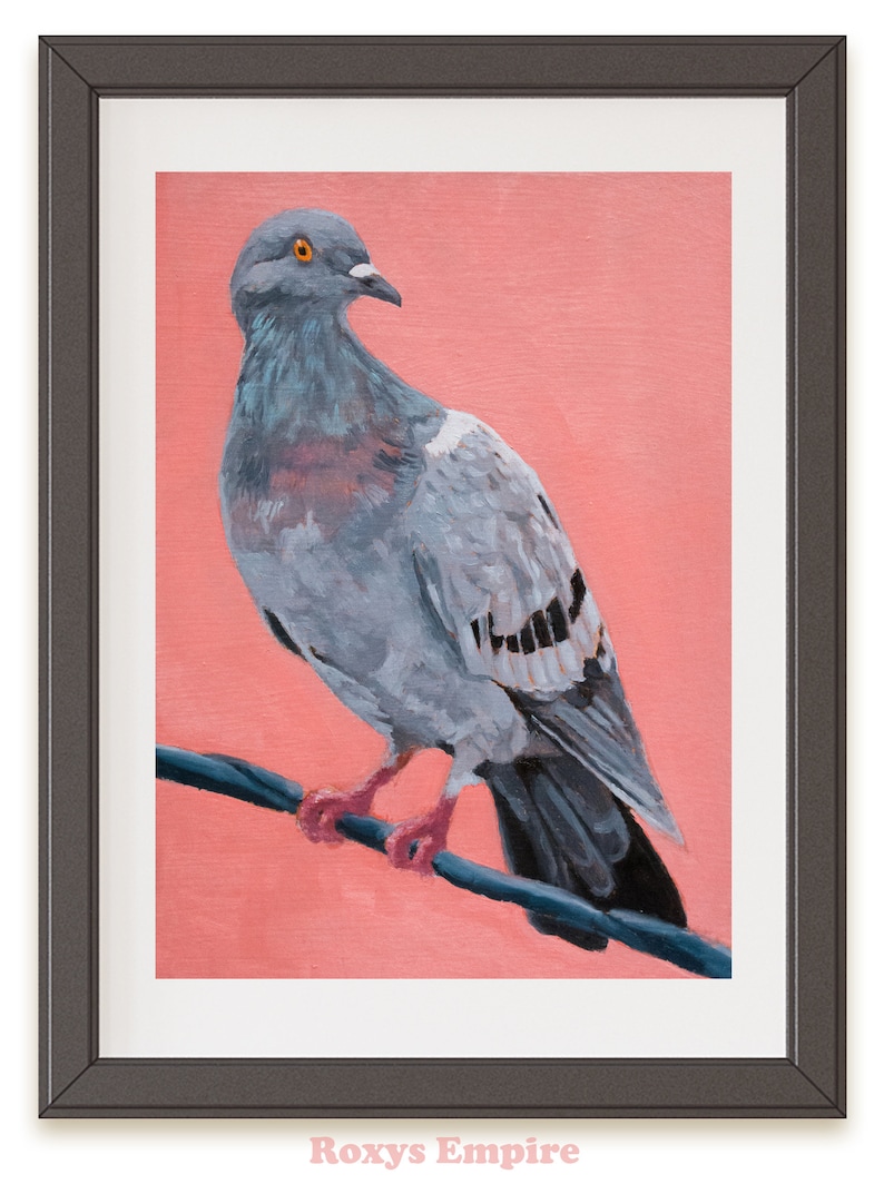 Pigeon Bird Art Print Digital Download From Original Painting Printable ...