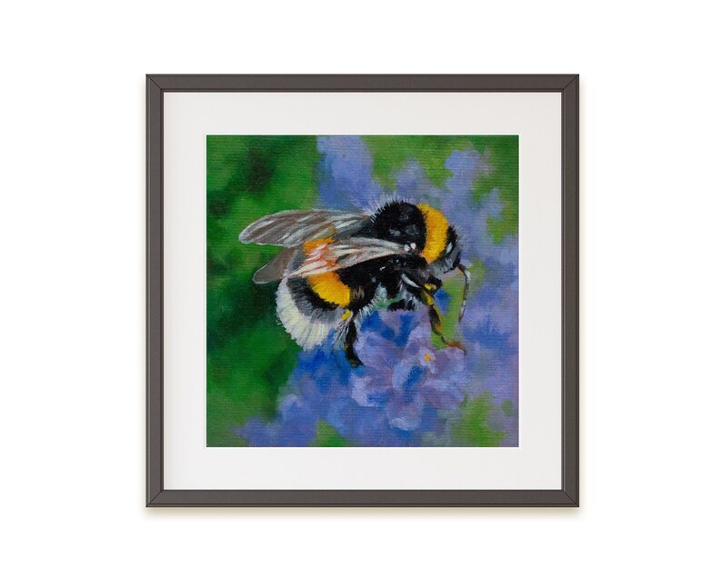 Bumble Bee Art Print Digital Download From Original Painting - Cute ...