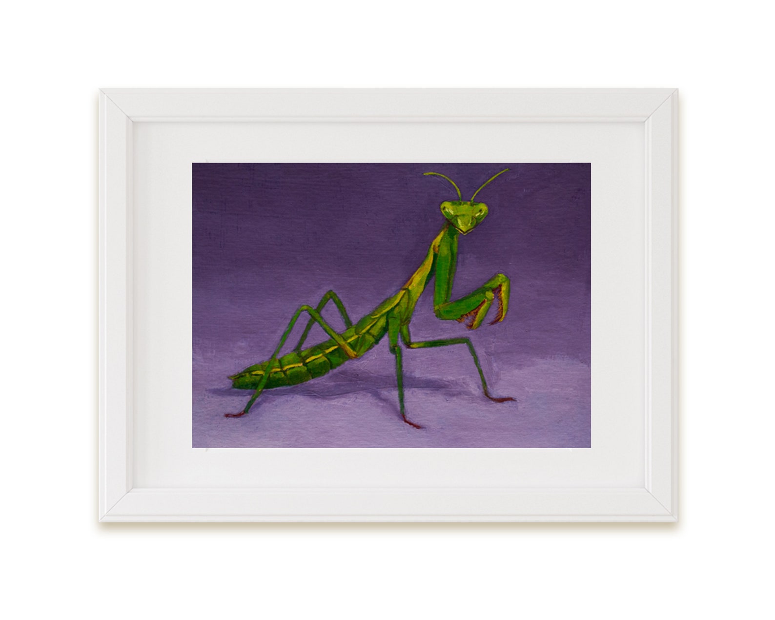 Praying Mantis Animal Art Print Digital Download From Original Painting ...