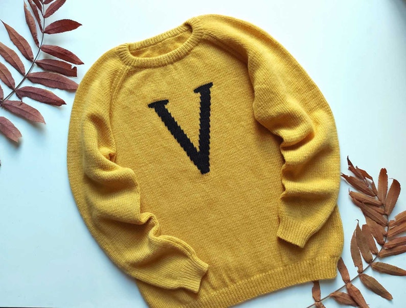 Personalized Adult Wool Sweater Unisex Pullover Hand Knit - Etsy