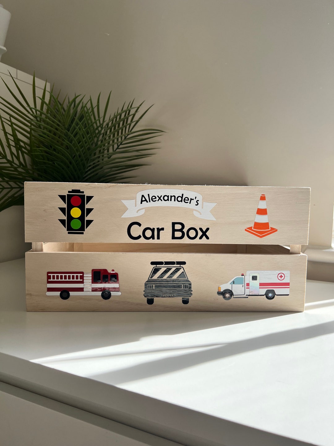 PERSONALISED CAR BOX | Handmade Kids Wooden Storage Toy Box | Scandi ...