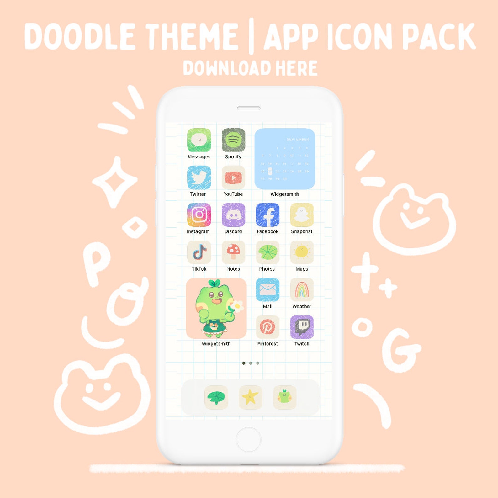 Doodle Theme App Icons | Etsy