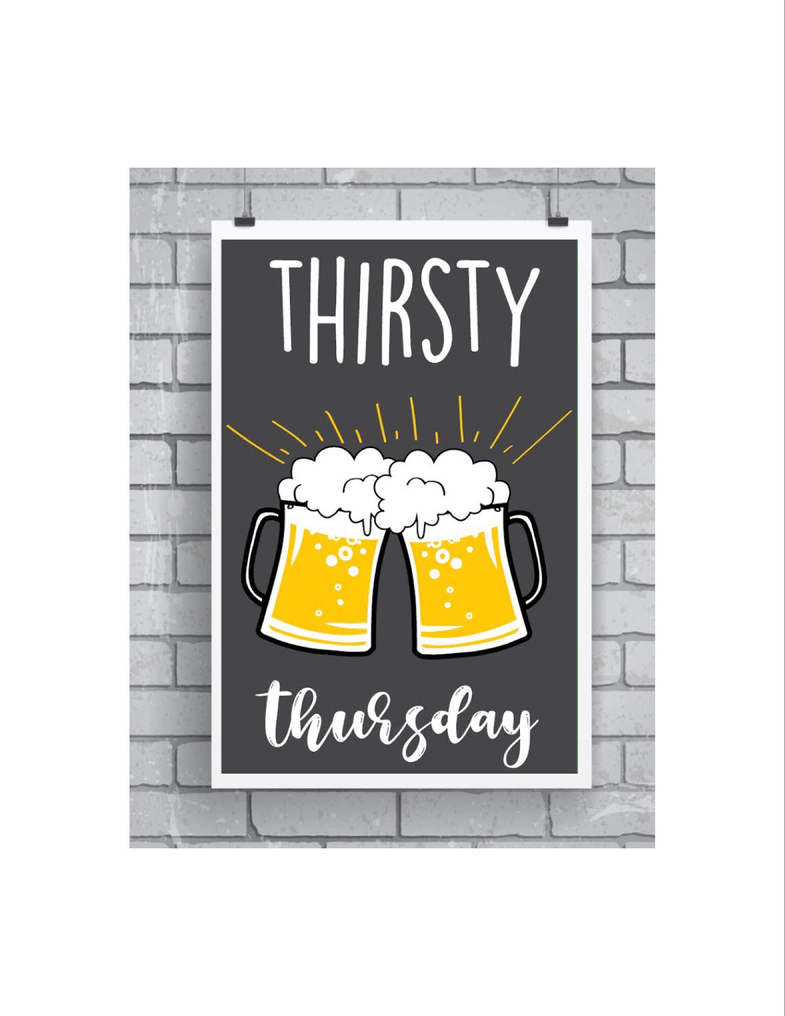 Days of the Week Digital Art - Thirsty Thursday - Etsy