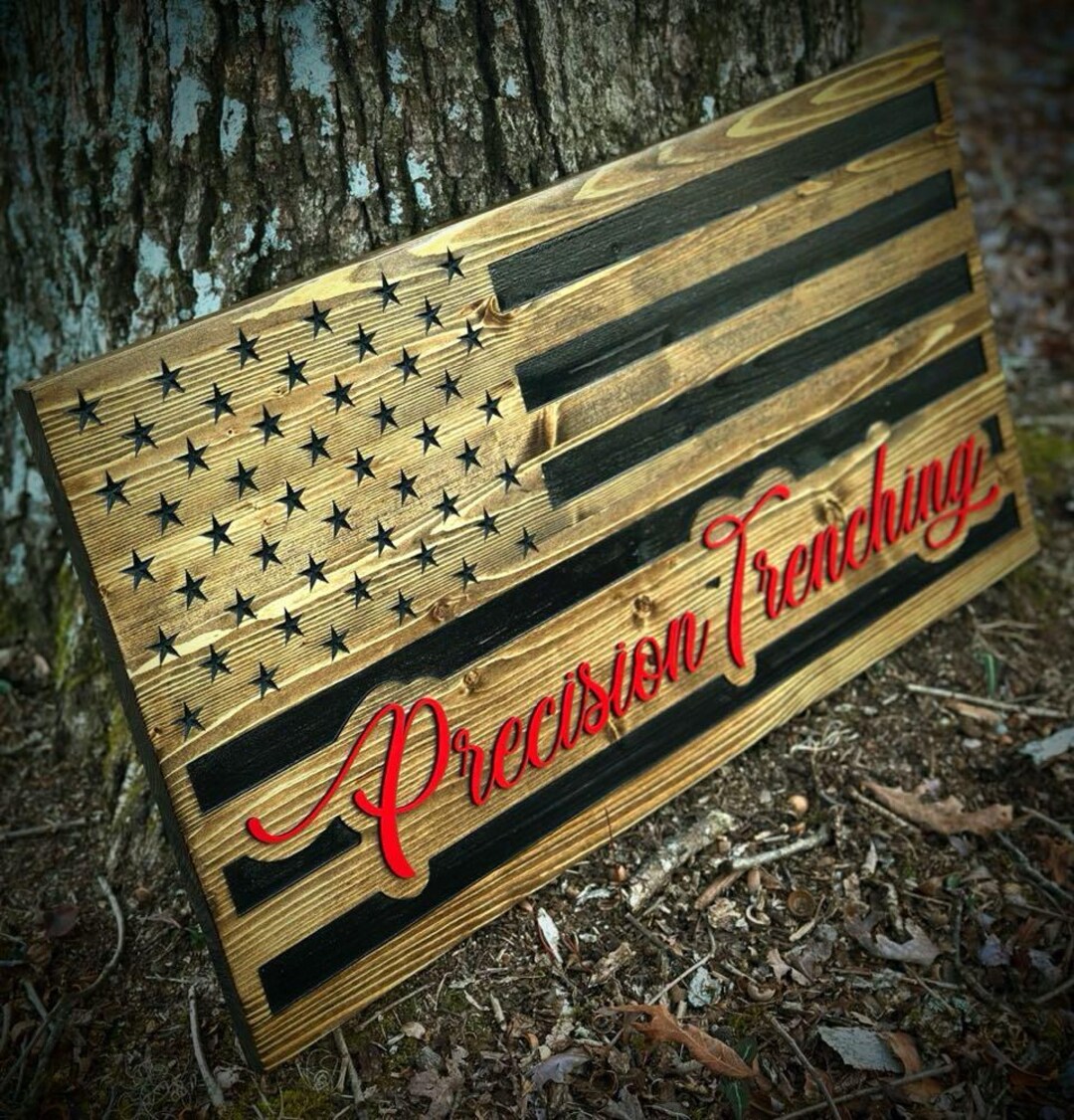 Personalized Business Wood Flag, Custom American Flag, Wood, Custom ...