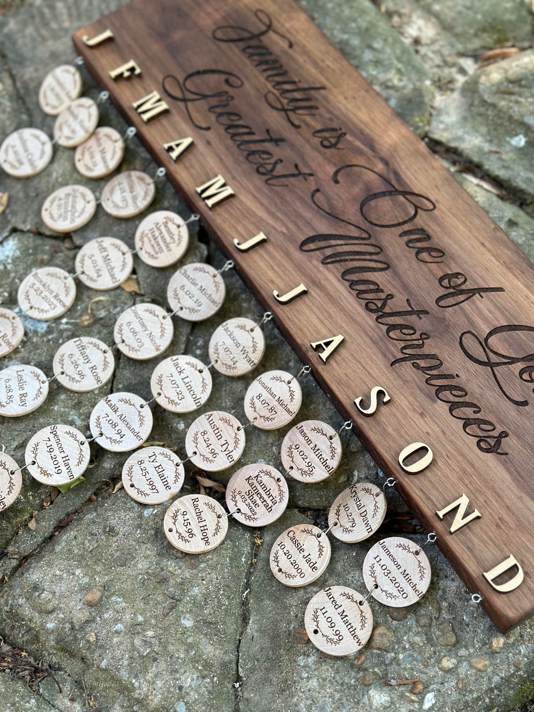 Custom Walnut & Maple Birthdays Calendar, Laser Engraved, Personalized ...