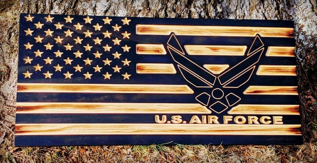 United States Air Force, Wood Flag, Military, Wood Sign, 3D, CNC, Gift ...